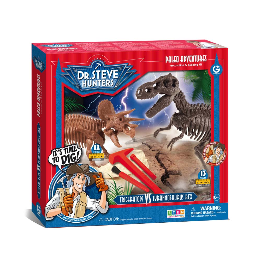 Dr. Steve Hunters GEOWorld Paleo Adventures Excavation Kit T-Rex vs. T ...