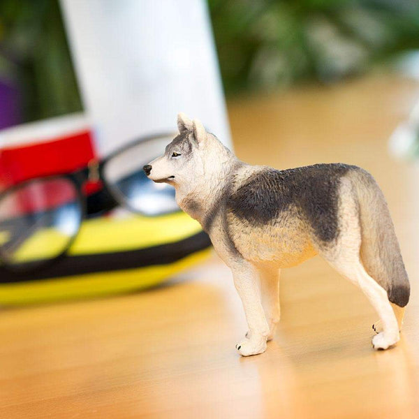 Gray Wolf Toy - Realistic Wolf Figurine from Wild Safari® Wildlife ...