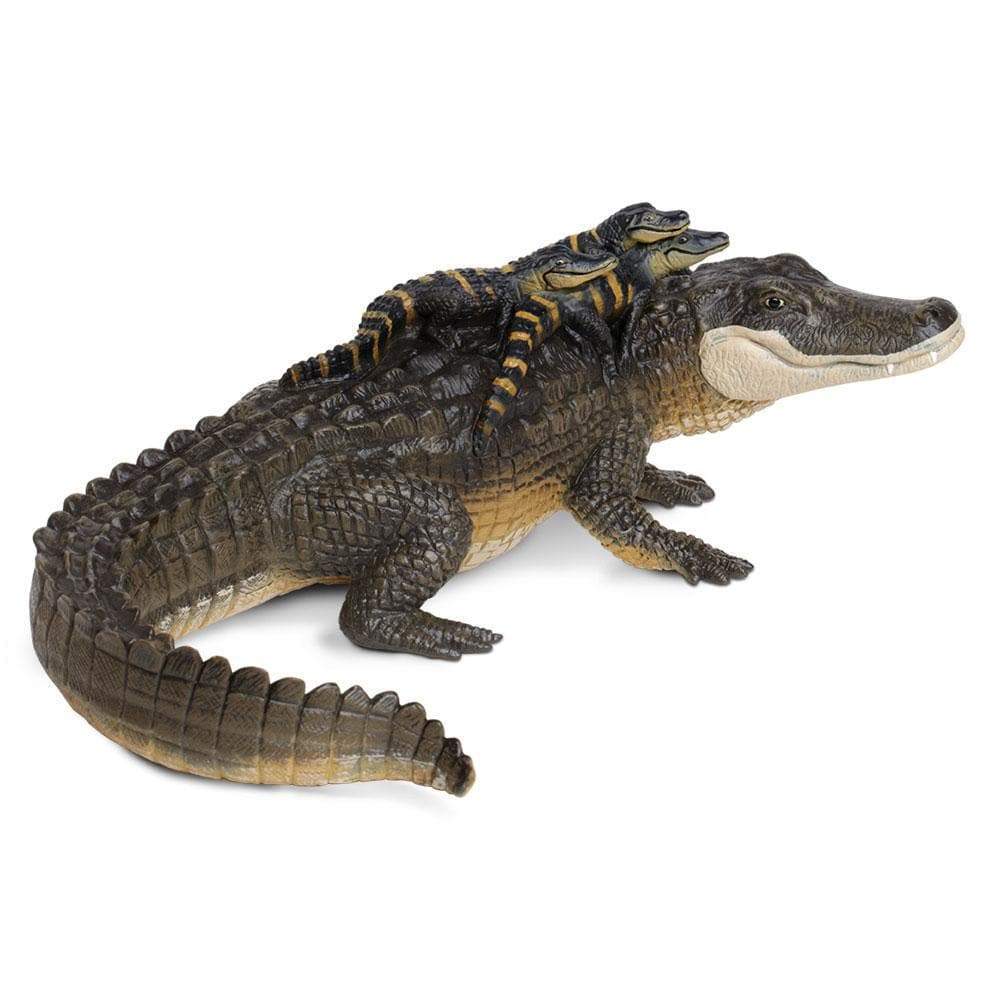Alligator with Babies Figure – Realistic Reptile Toy for Kids, Boys and ...