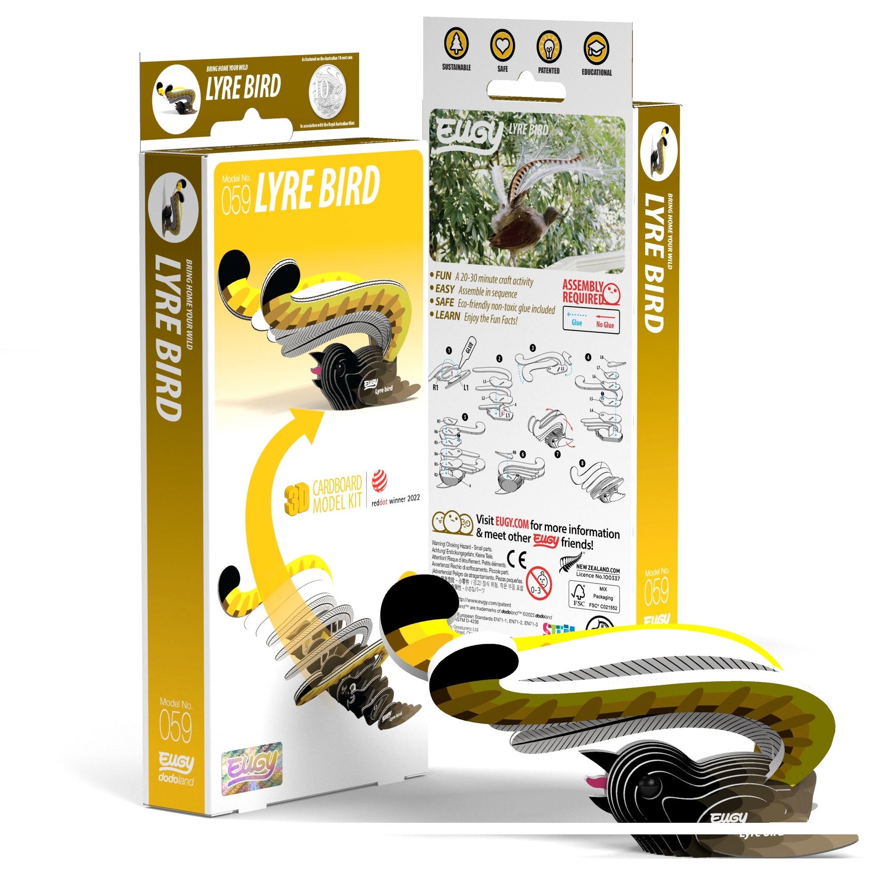 EUGY Lyre Bird 3D Puzzle | Safari Ltd®