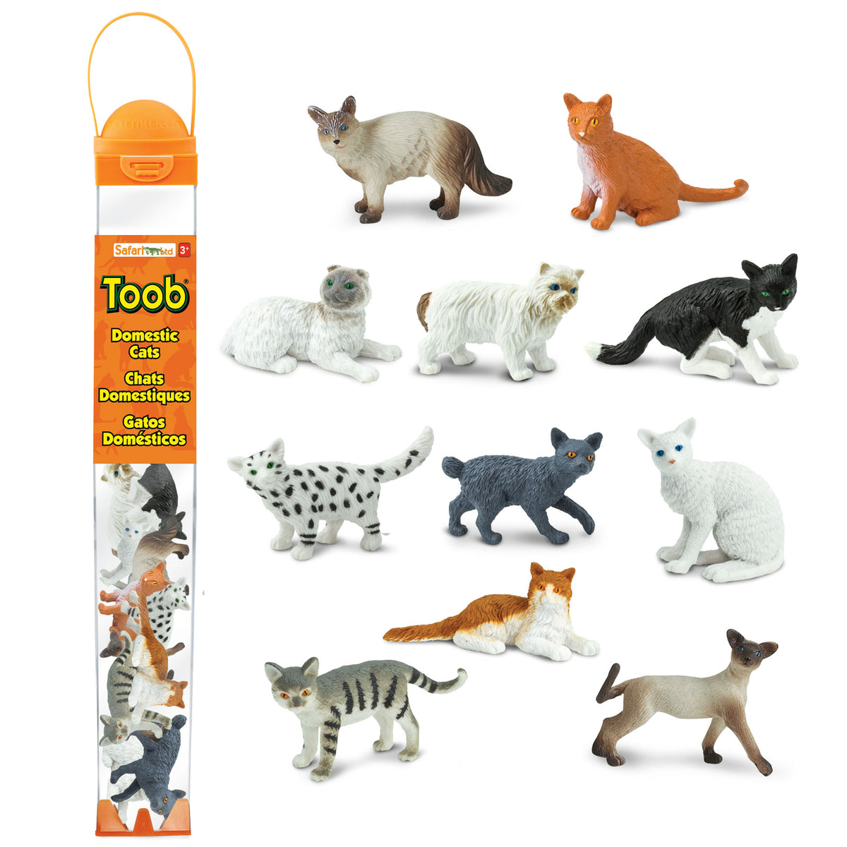 Domestic Cats TOOB® - 11 Cat Breeds Figurines | Non-Toxic, BPA-Free ...
