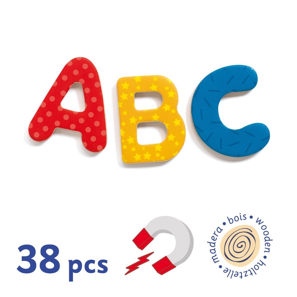 38 Big Letters Alphabet Wooden Magnets | Safari Ltd®