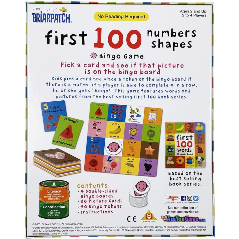 First 100 Numbers & Shapes Bingo | Safari Ltd®