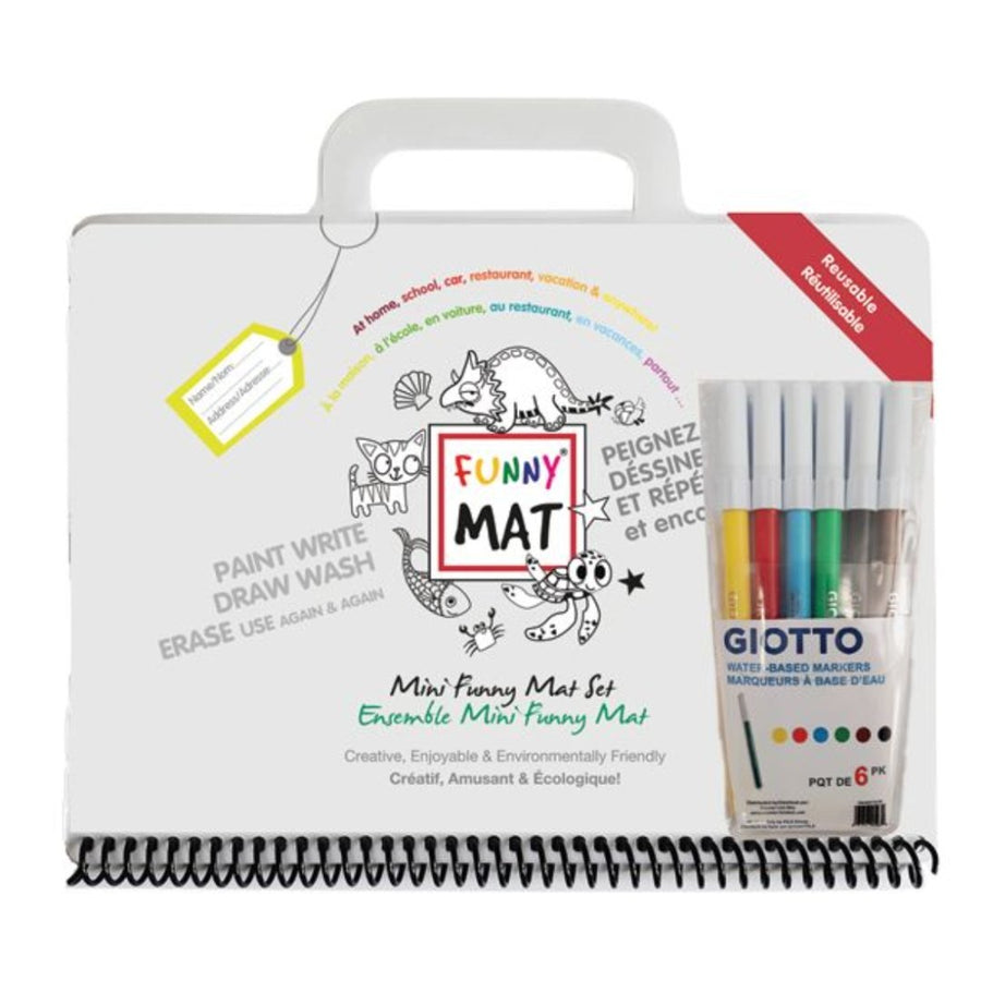 Funny Mat - Mini Travel Mat w/6 Giotto Markers | Safari Ltd®