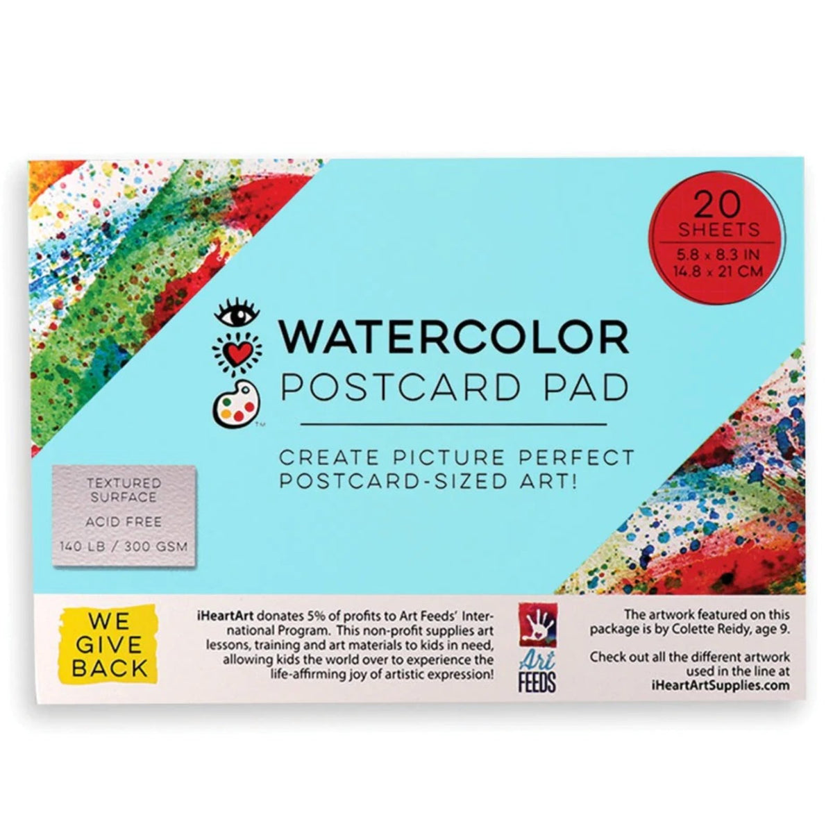 iHeartArt Watercolor Postcard Pad | Safari Ltd®