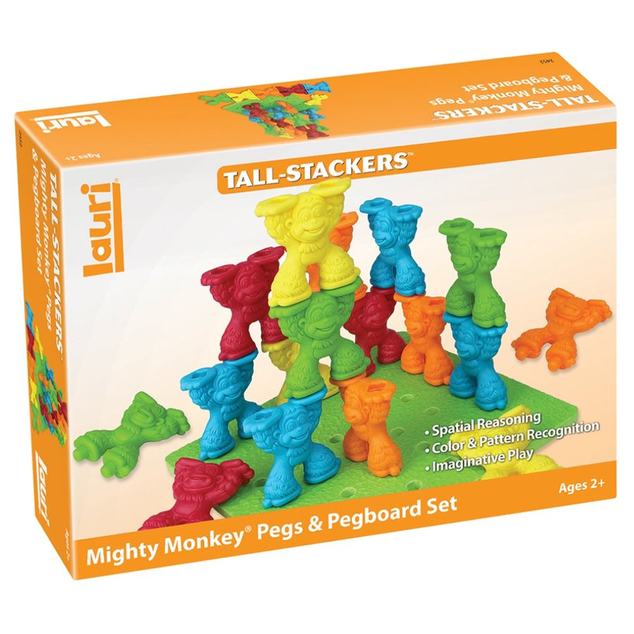 Lauri Mighty Monkey Tall Stackers Pegs & Pegboard Set | Safari Ltd®