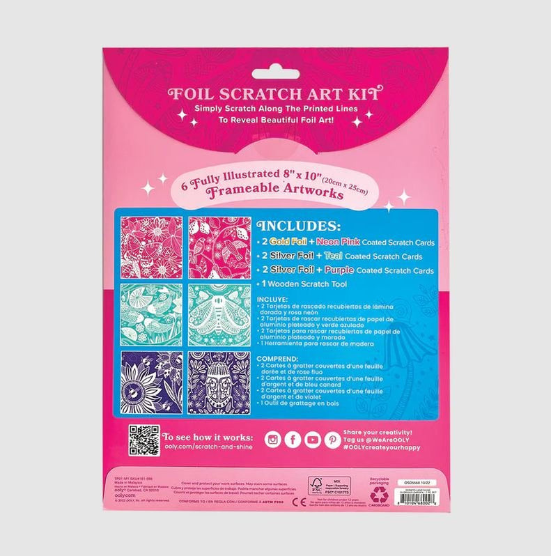OOLY Scratch & Shine Foil Scratch Art Kits - Glorious Garden | OOLY ...