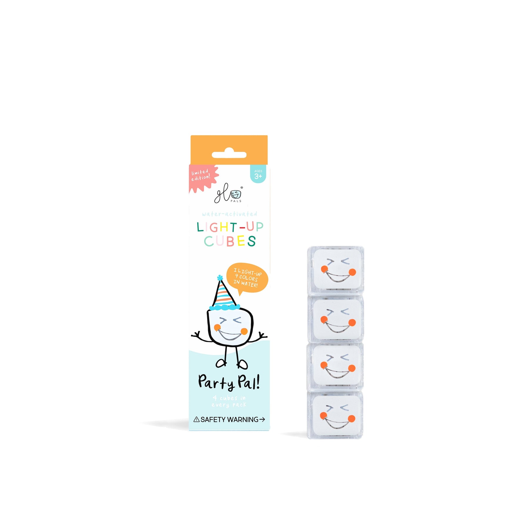 Glo Pals 4-Pack Party Pal Multicolored Light Up Cubes | Safari Ltd®