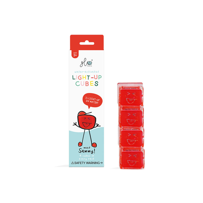 Glo Pals 4-Pack Sammy Red Light Up Cubes | Safari Ltd®