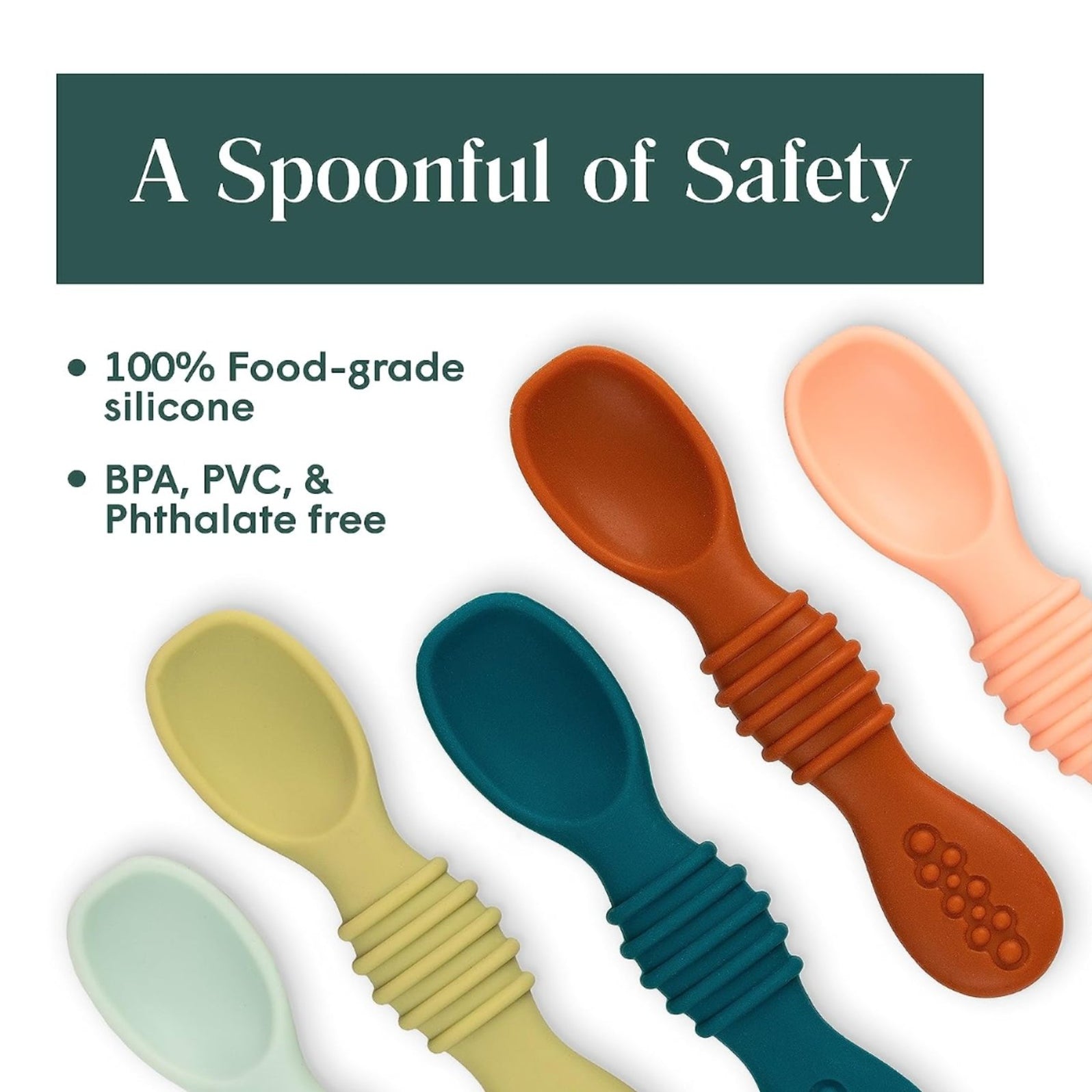 Silicone Baby Teething Spoon - Set of 6 - Multicolor | Simka Rose ...