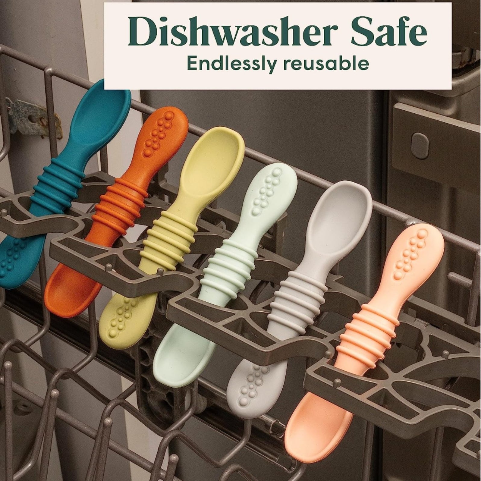 Silicone Baby Teething Spoon - Set of 6 - Multicolor | Simka Rose ...