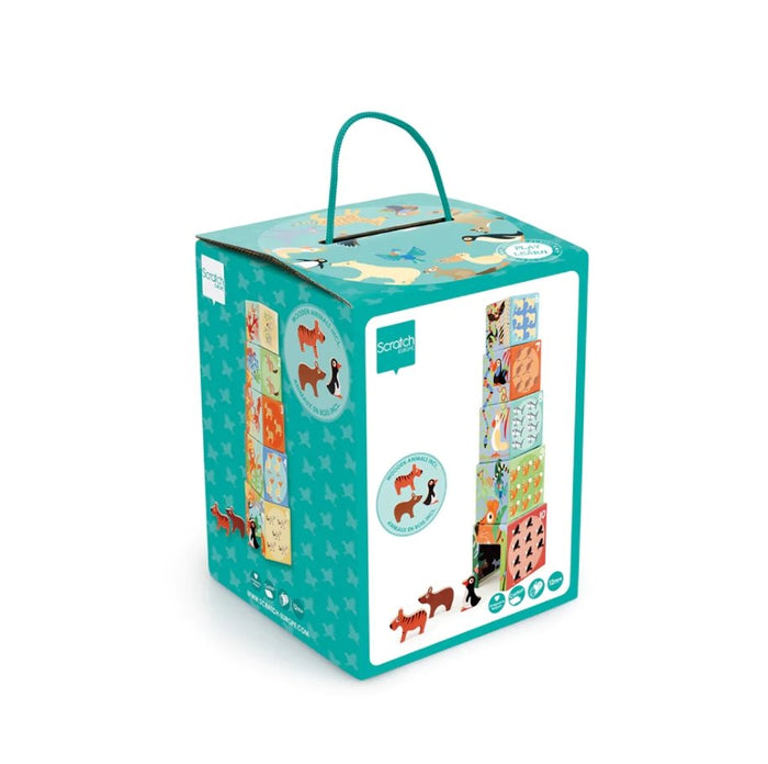 Stacking Tower Animals of the World w/Wood Animals | Safari Ltd®