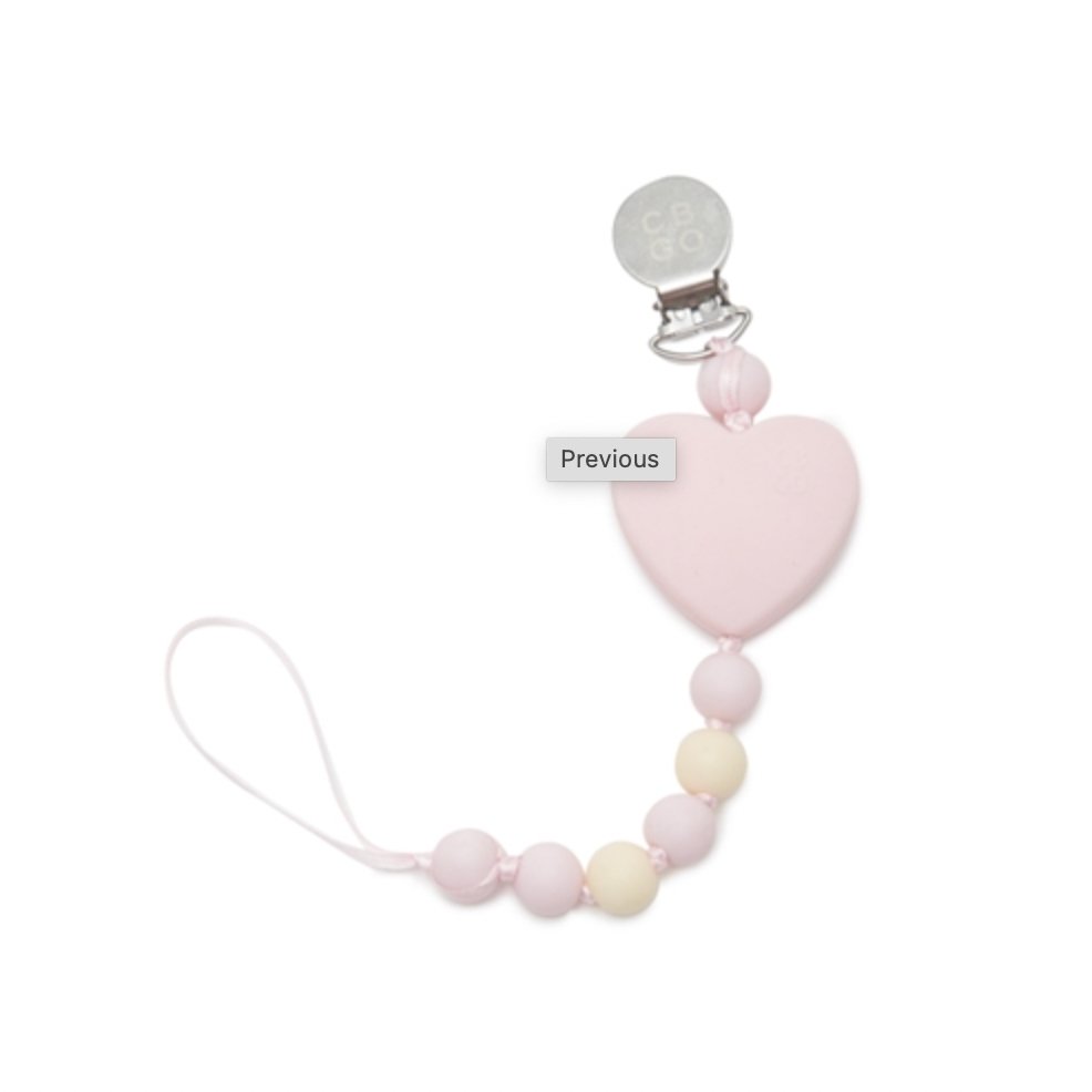 "Where's the Pacifier?" Clip - Blush Heart | pacifier clip | Safari Ltd®