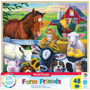 Wood Fun Facts - Farm Friends 48 pc Wood Puzzle | Safari Ltd®