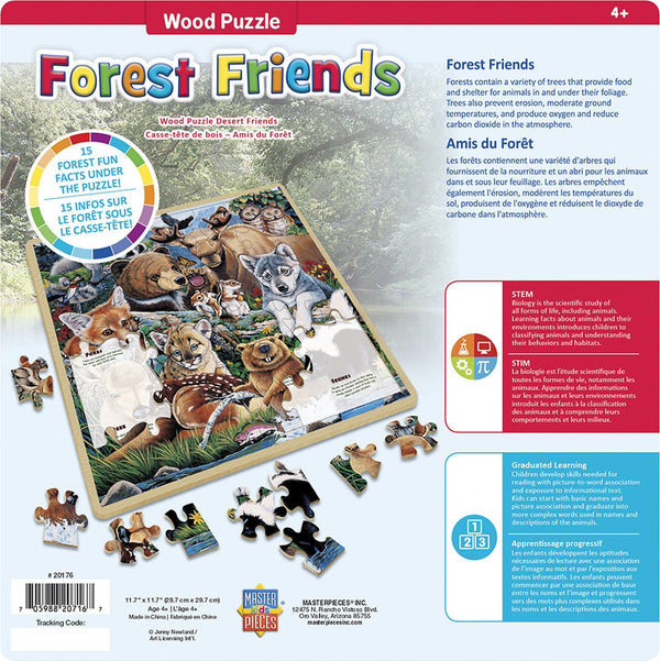 Wood Fun Facts - Forest Friends 48 pc Wood Puzzle | Safari Ltd®