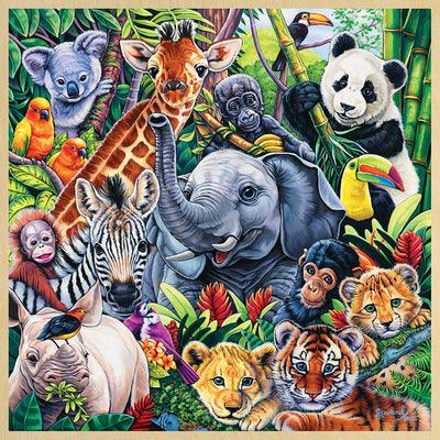 Wood Fun Facts - Safari Friends 48 pc Wood Puzzle | Safari Ltd®