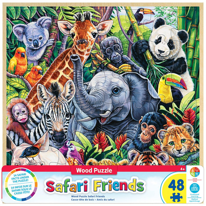 Wood Fun Facts - Safari Friends 48 pc Wood Puzzle | Safari Ltd®