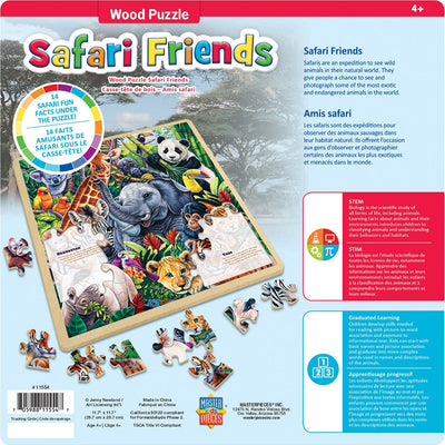 Wood Fun Facts - Safari Friends 48 pc Wood Puzzle | Safari Ltd®